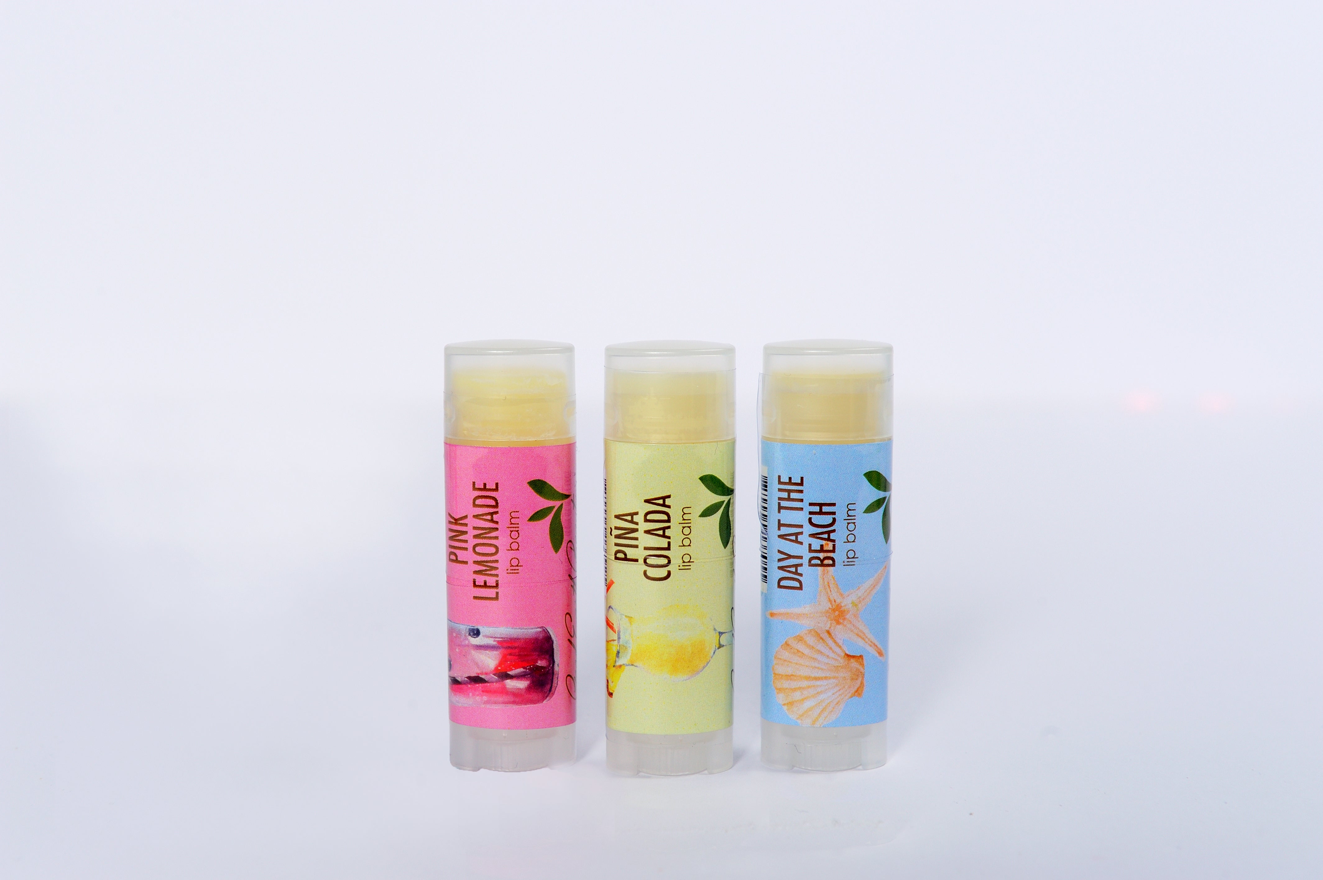 Gift Set - Lip Balm Natural - set of 3 - Day at the Beach, Pink Lemona ...